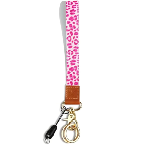 PINK Victoria's Secret | Accessories | Cute Pink Leopard Wrist Lanyard ...